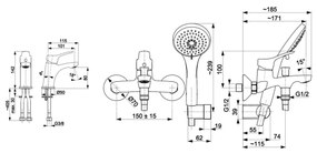 KFA Armatura 5241-003-00 - Vanová sada s baterií + umyv. baterie MORRIS l. chrom