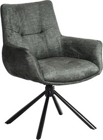 Designová otočná židle Vondila zelený samet