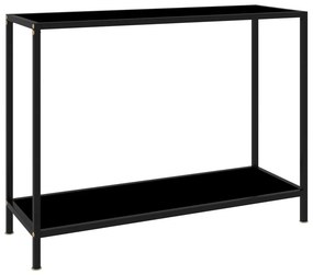 Konzolový stolek černý 100 x 35 x 75 cm tvrzené sklo 322836