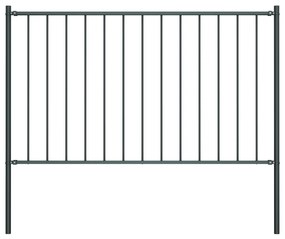 Plotový panel se sloupky, práškově lakovaná ocel 1,81 x 0,75 m, antracitový