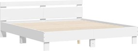 Rám postele s čelem a LED osvětlením bílý 180 x 200 cm 3207525