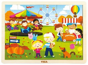 Dětské dřevěné puzzle Viga Podzim Multicolor