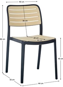 Kondela Stohovatelná židle, černá/béžová, KARDOS TYP 1