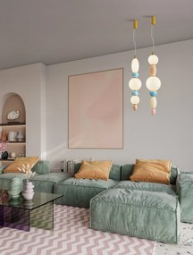 LED zlato-modro-fialové designové svítidlo Obří