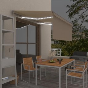Automatická markýza roleta LED a senzor větru 3,5x2,5 m krémová 3069412