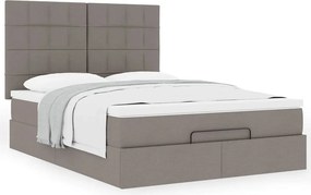 Osmanský rám postele s matrací taupe 140x200cm textil 3313165