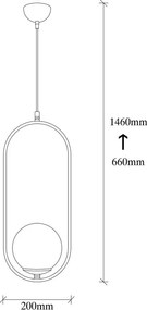 Černobílé závěsné svítidlo se skleněným stínidlem Mudoni – Opviq lights