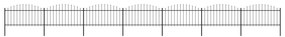 vidaXL Zahradní plot s hroty ocel (1,25–1,5) x 11,9 m černý [277736]