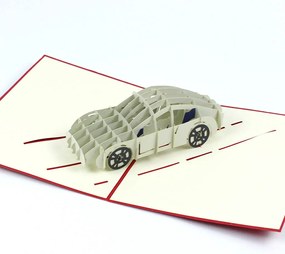 3D přání Šedé sportovní auto