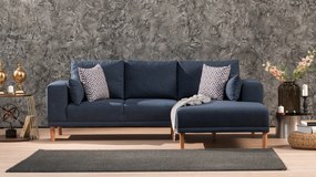 Hanah Home Rohová pohovka FRANZ tmavě modrá pravá 825BLC1394