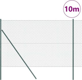 Oplocení na řetězcích se upevňuje na zem 10 x 1,6 m Zelená 3351073