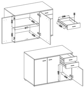 Komoda MIKE 1 | 106 cm | bílá