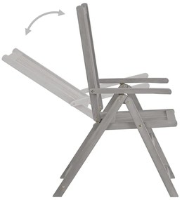 vidaXL Zahradní polohovací židle 3 ks šedé masivní akáciové dřevo