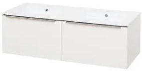 Mereo Mailo - Skříňka s dvojumyvadlem 1210x385x476 mm, 2 zásuvky, bílá CN518