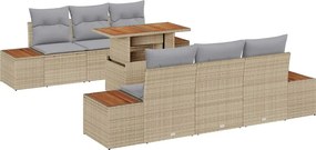 Sada zahradních pohovek 7 ks Beige a šedá 3350032