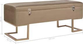 Lavice s úložným prostorem 105 cm béžová samet 247574