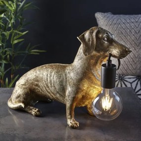 Endon 101187 - Stolní lampa DACHSHUND 1xE27/10W/230V zlatá