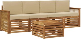 Venkovní pohovková souprava 5 ks Přirozená a Béžová 3383999