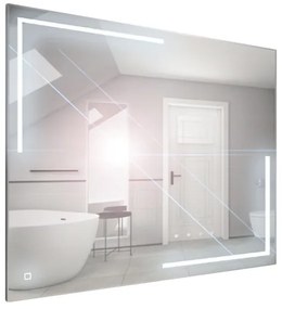 Zrcadlo závěsné s pískovaným motivem a LED osvětlením Nika LED 3/80 | A-Interiéry