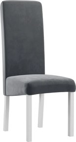 Jídelní židle MADRIT | 46 cm | šedá | bílé nohy | VÝPRODEJ z PRODEJNY