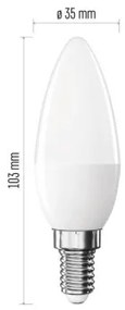 Emos lighting LED žárovka Classic svíčka / E14 / 6,5 W (60 W) / 806 lm / studená bílá 1525731111