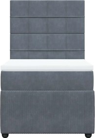 Box spring postel s matrací tmavě šedá 80 x 200 cm samet 3292191