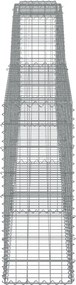 Klenuté gabionové koše 4 ks 400x30x80/100 cm pozinkované železo 3146855