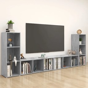 TV skříňky 4 ks betonově šedé 107 x 35 x 37 cm dřevotříska 3080037