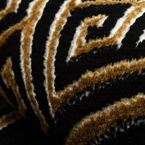 Dywany Łuszczów, Kusový koberec Allure 1968 black/gold kruh, 200x200 (průměr) kruh, černá, kancelář