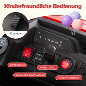 Costway 24 V dětské elektrické vozítko 2-místné elektrické autíčko s klaksonem