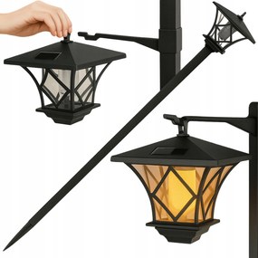 FlameGlow 155 cm – solární pochodňová lampa s 53 LED diodami a držákem na zeď nebo do země