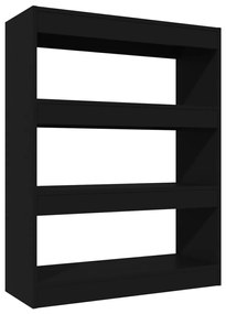 vidaXL Knihovna / dělicí stěna černá 80 x 30 x 103 cm kompozitní dřevo