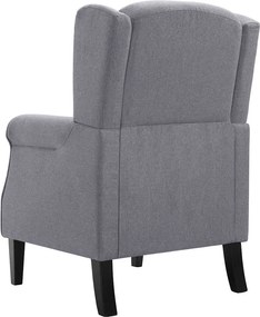 Křeslo tmavě šedé textil 248616