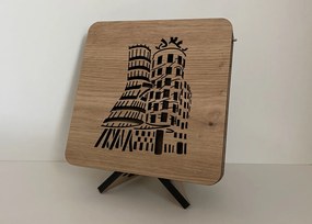Li-Go "Tančící dům" lampa 19x19 cm provedení povrchu: dub