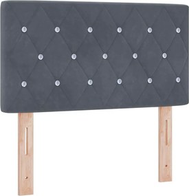 Postel s boxspringem s matrací Tmavě šedá 80 x 200 cm samet 3339069
