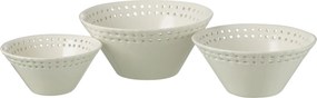 3ks bílá keramická miska Hella White - Ø14*6 / Ø17*7 / Ø19*9 cm