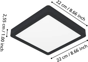 Eglo 901374-LED RGBW Stm. kou. st. sv. FUEVA-Z LED/10,5W/230V 22x22cm IP44 černá