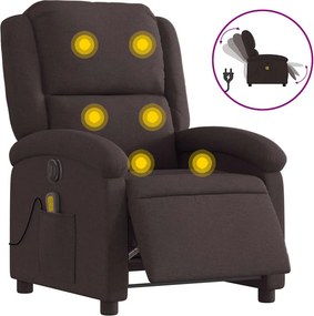 Elektrické masážní polohovací křeslo tmavě hnědé textil 3204157