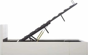 Rám postele zvedací úložný prostor bílý umělá kůže 120 x 200 cm 285518