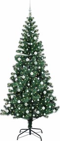 Umělý osvětlený vánoční stromeček Zelená 240 cm PVC a kov 3396791