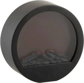 LED dekorace kulatý krb COZY WARM 35x34,5 cm, černý
