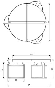 Přisazený lustr JONKO 3xE27/60W/230V