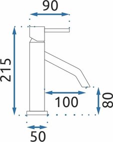 Rea Level, umyvadlová baterie h-215, zlatá matná, REA-B6218