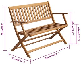 Zahradní lavice s poduškou 120 cm masivní akáciové dřevo,  3064245