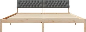 Rám postele s čelo hnědá a tmavě šedá 200 x 200 cm 3394339