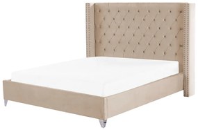 Manželská postel 180 cm LUBECK (s roštem) (béžová). 1007323