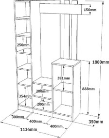 Předsíňová stěna Houseland Livia bílá