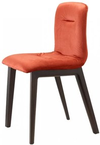 SCAB - Židle ALICE POP NATURAL - oranžový samet/dřevo