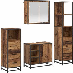 Sada koupelnového nábytku 4 ks Staré dřevo 65 x 33 x 60 cm 3402411