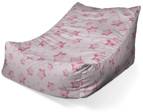 Sablio Sedací vak Lounge Růžové hvězdičky - 120 x 100 x 80 cm